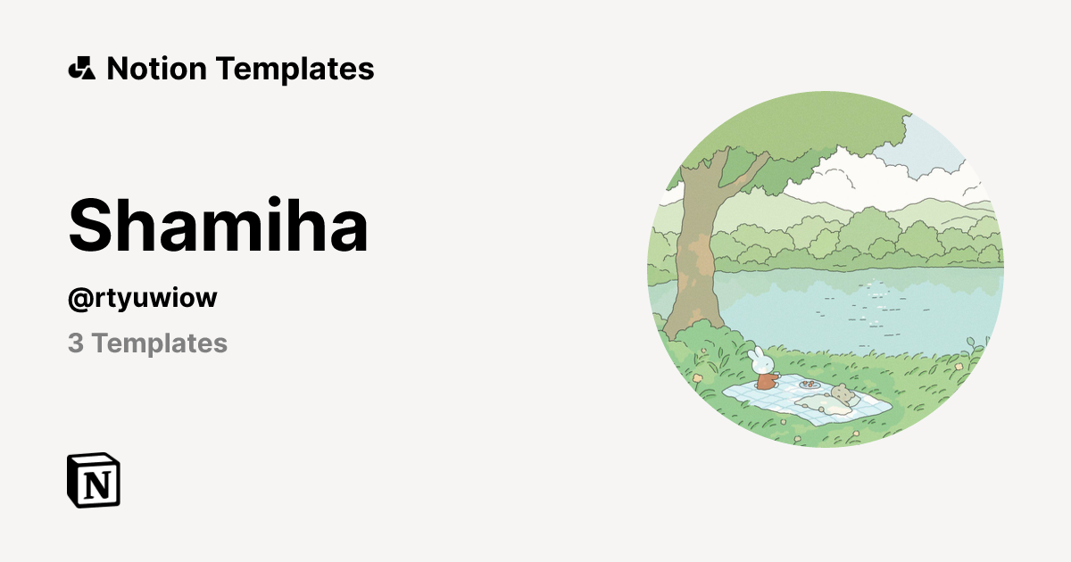 Shamiha | Template Creator | Notion Marketplace