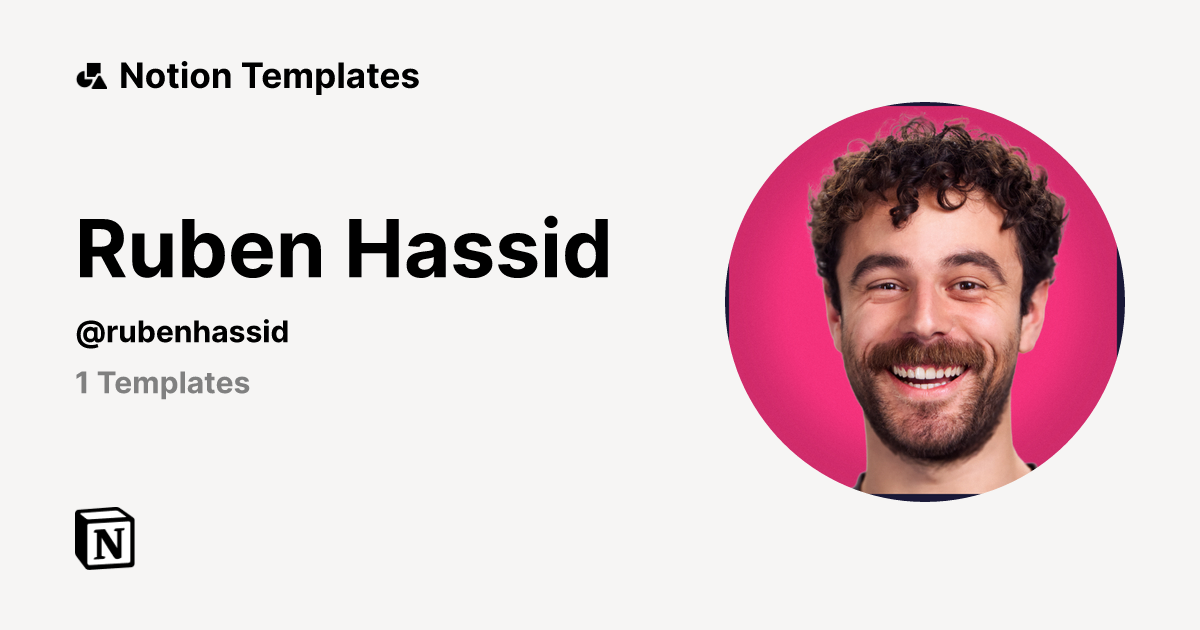 Ruben Hassid | Template Creator | Notion Marketplace