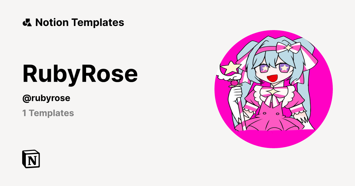 RubyRose | Template Creator | Notion Marketplace