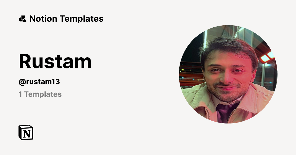 Rustam | Template Creator | Notion Marketplace