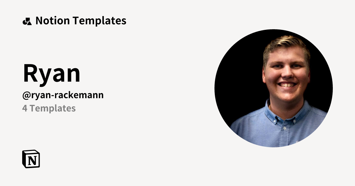 Ryan | Template Creator | Notion Marketplace