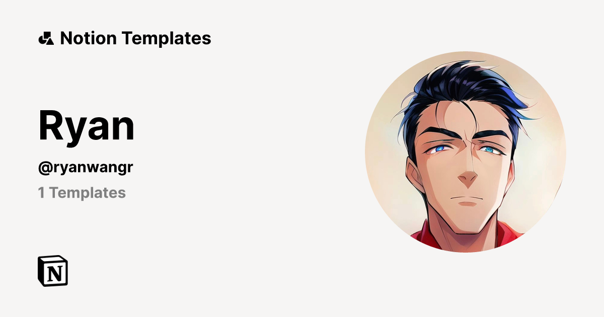 Ryan | Template Creator | Notion Marketplace