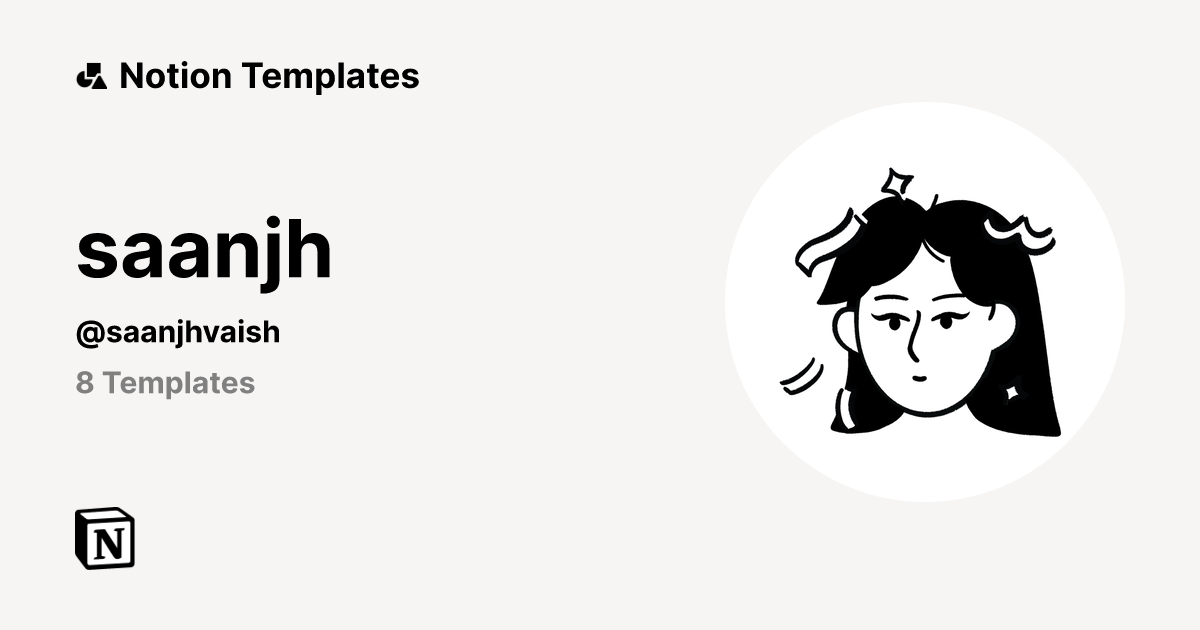 saanjh | Template Creator | Notion Marketplace