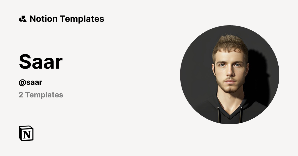 Saar | Template Creator | Notion Marketplace