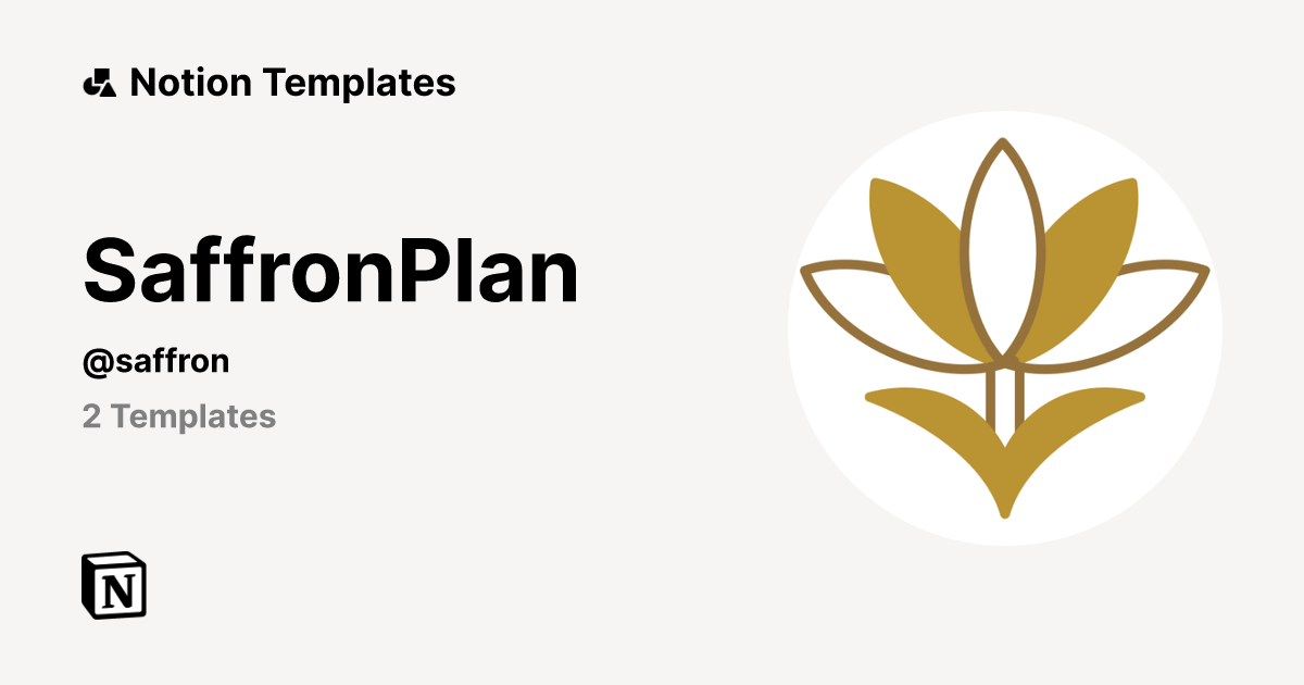 SaffronPlan | Template Creator | Notion Marketplace