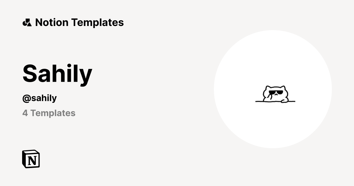 Sahily | Template Creator | Notion Marketplace