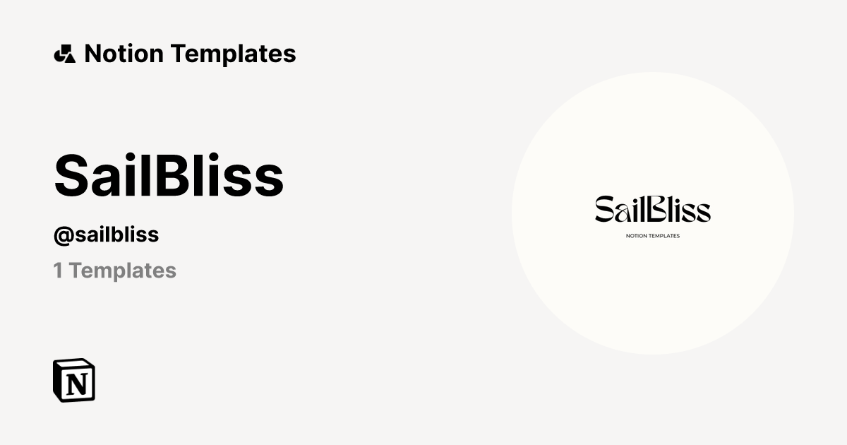 SailBliss | Template Creator | Notion Marketplace