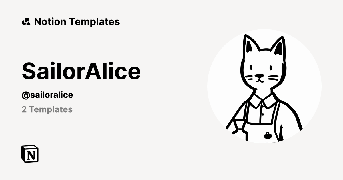 SailorAlice | Template Creator | Notion Marketplace