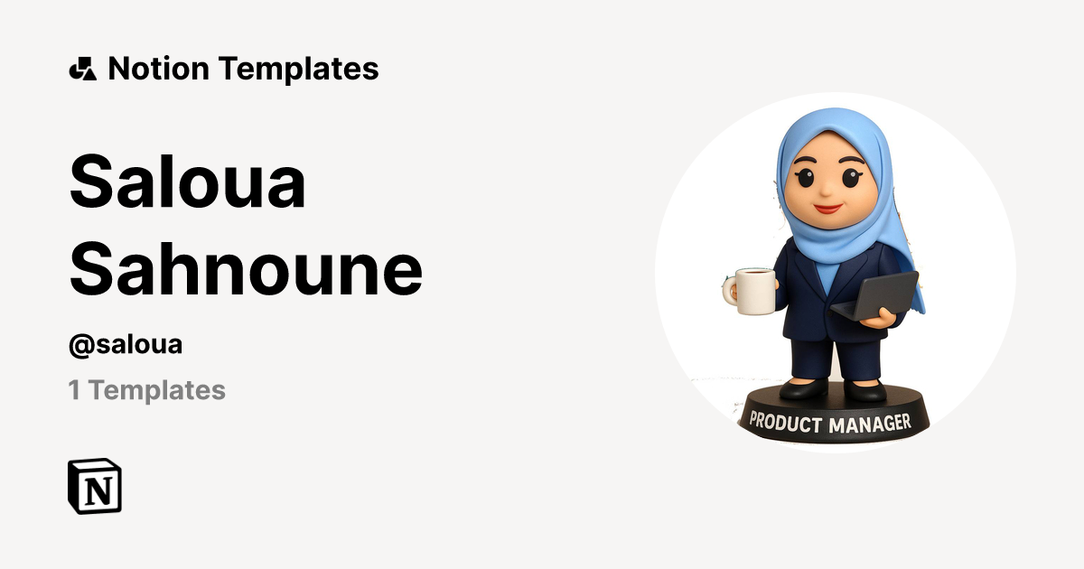 Saloua Sahnoune | Template Creator | Notion Marketplace