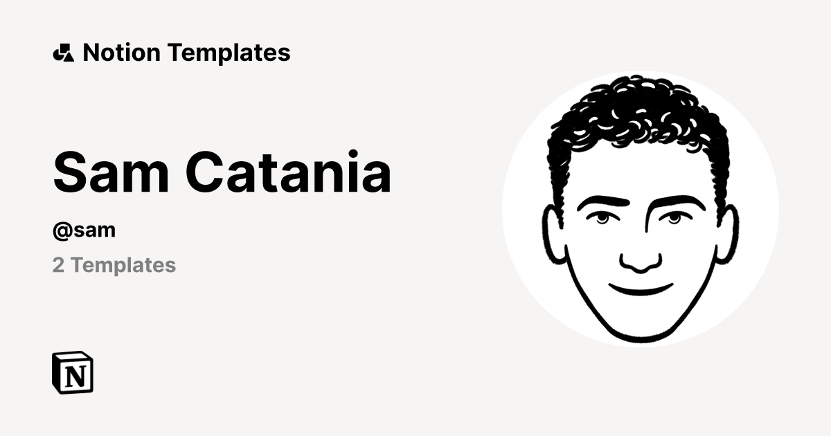 Sam Catania | Template Creator | Notion Marketplace