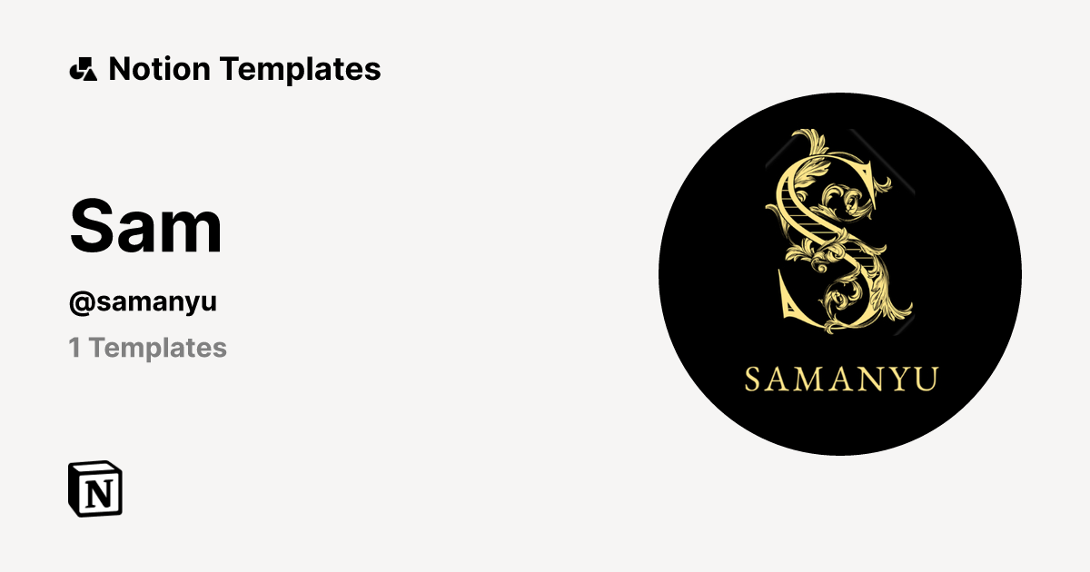 Sam | Template Creator | Notion Marketplace