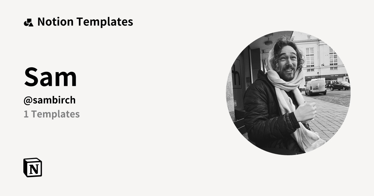 Sam | Template Creator | Notion Marketplace