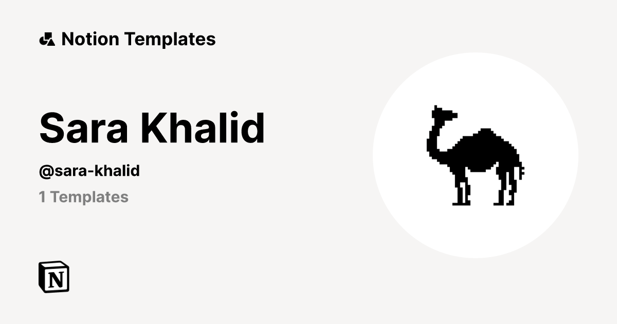 Sara Khalid Template Creator Notion Marketplace