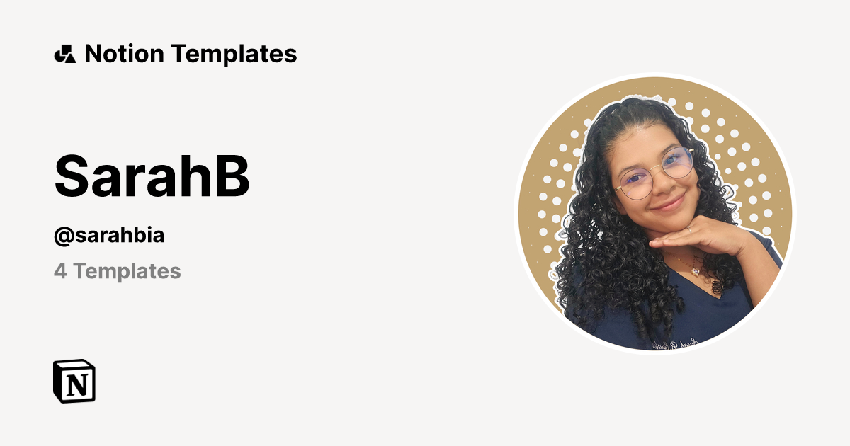 SarahB | Template Creator | Notion Marketplace