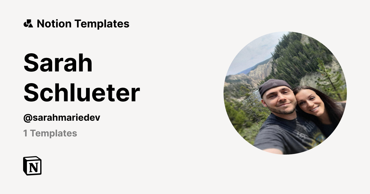 Sarah Schlueter | Template Creator | Notion Marketplace