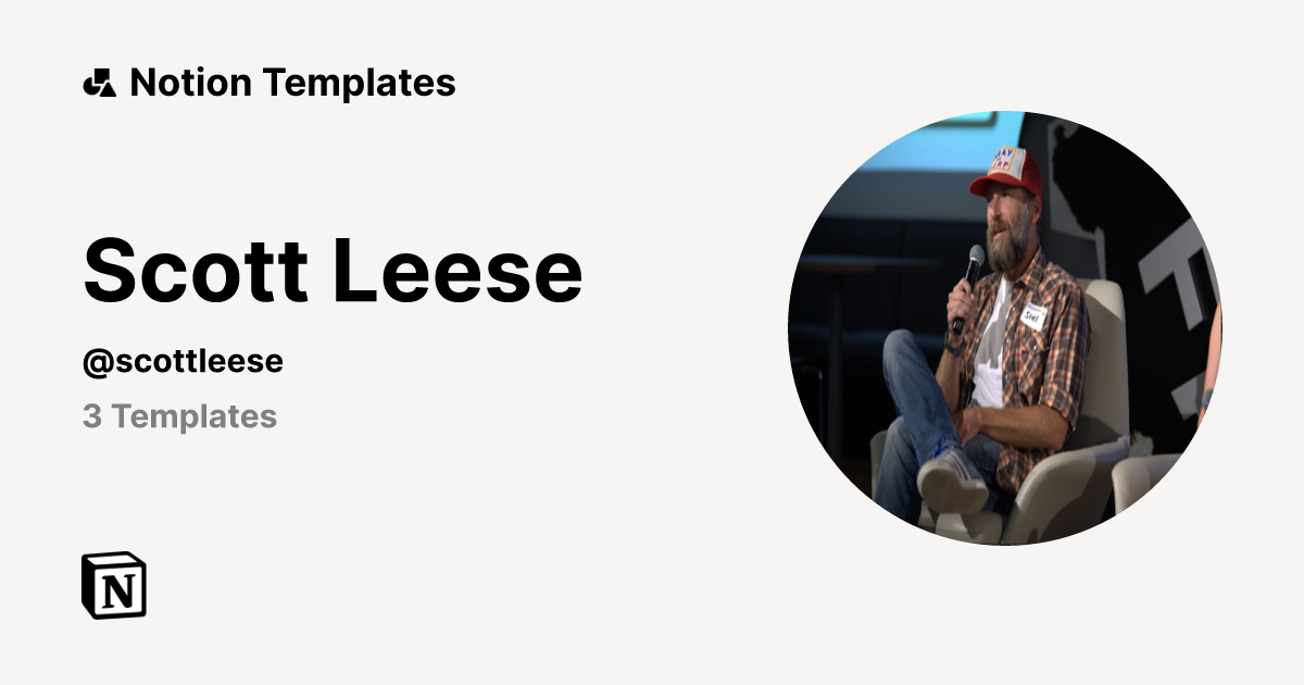 Scott Leese | Template Creator | Notion Marketplace