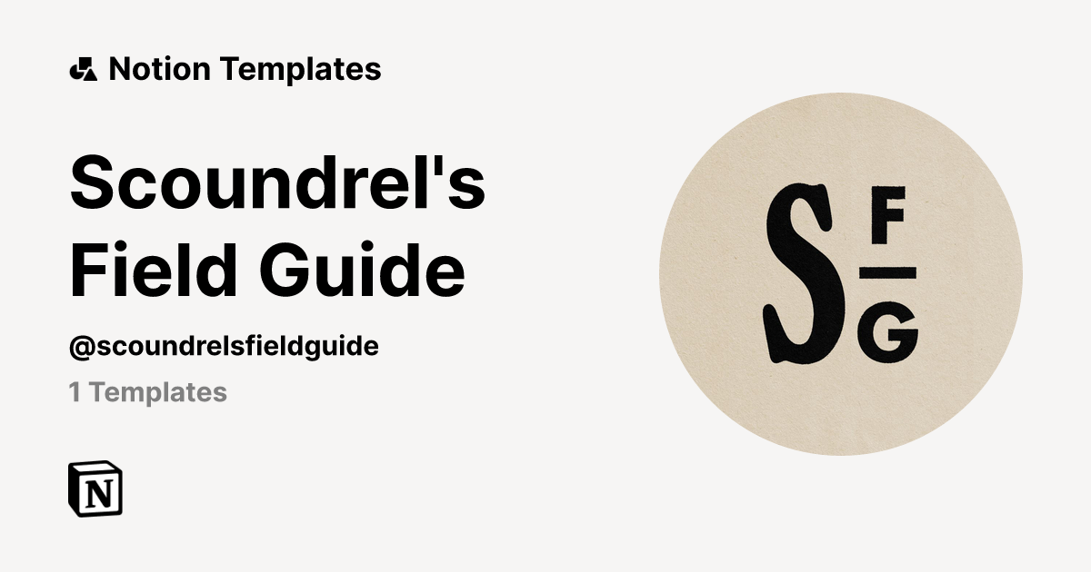 Scoundrel's Field Guide | Template Creator | Notion Marketplace