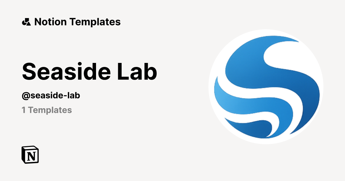 Seaside Lab | Template Creator | Notion Marketplace