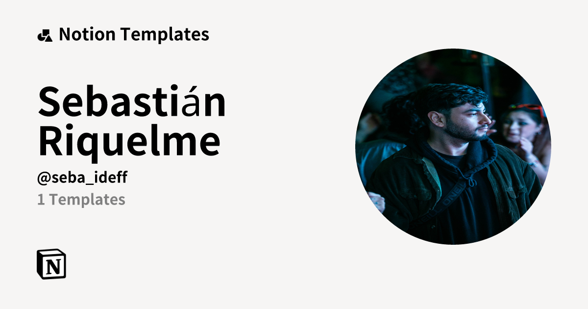 Sebastián Riquelme | Template Creator | Notion Marketplace