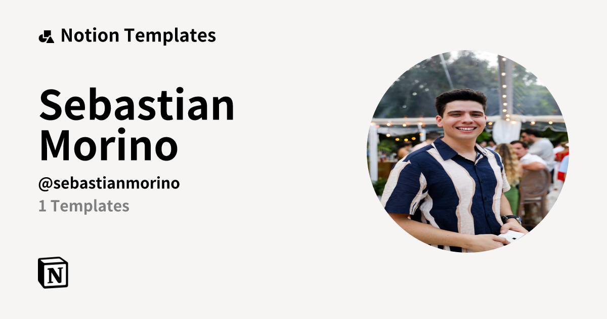 Sebastian Morino | Template Creator | Notion Marketplace