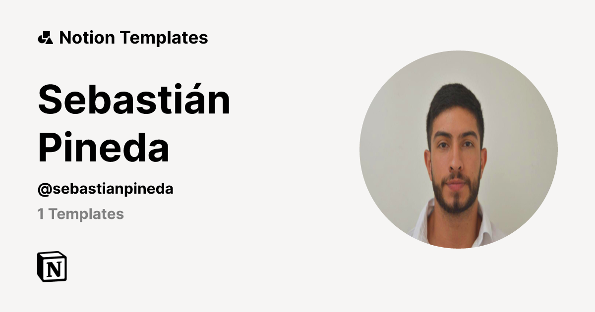 Sebastián Pineda | Template Creator | Notion Marketplace