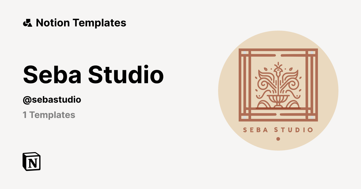 Seba Studio | Template Creator | Notion Marketplace