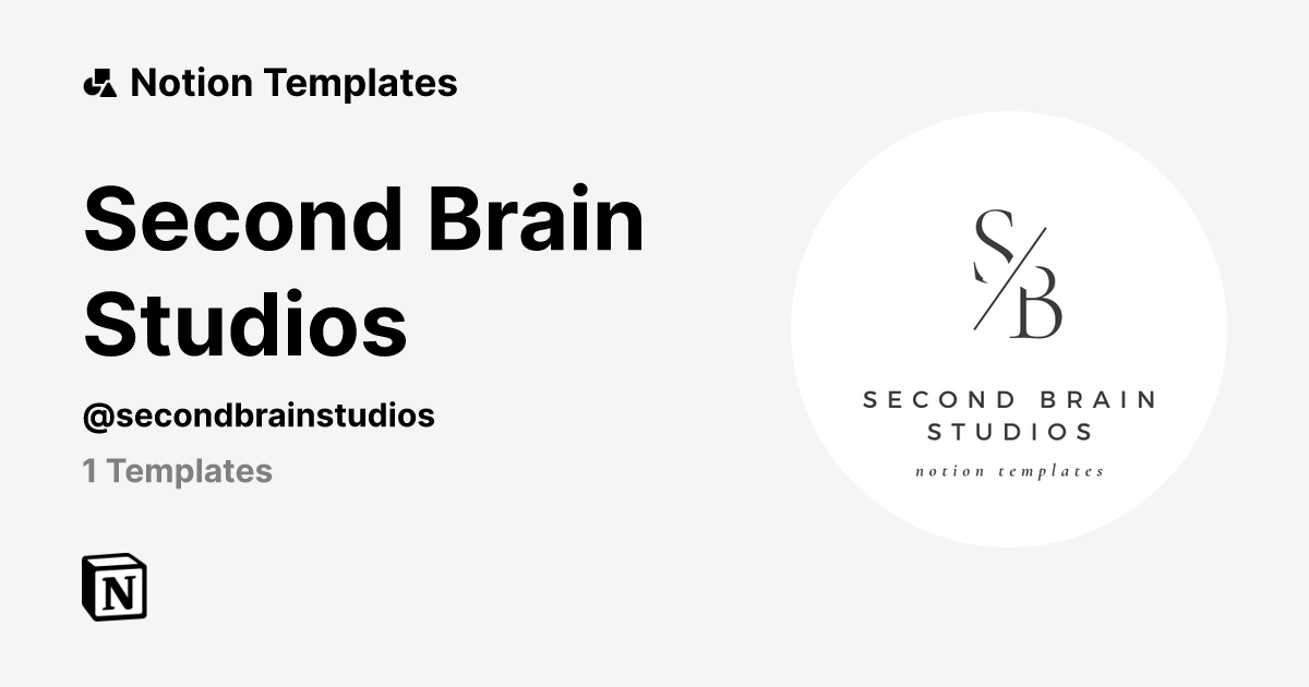 Second Brain Studios | Template Creator | Notion Marketplace