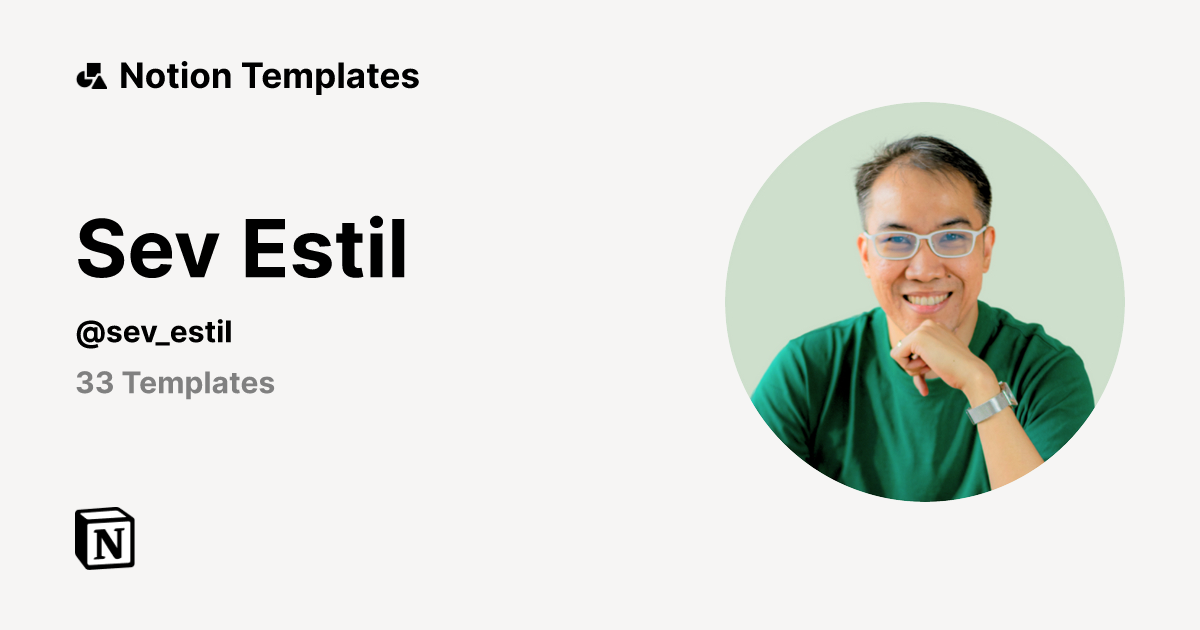 Sev Estil | Template Creator | Notion Marketplace