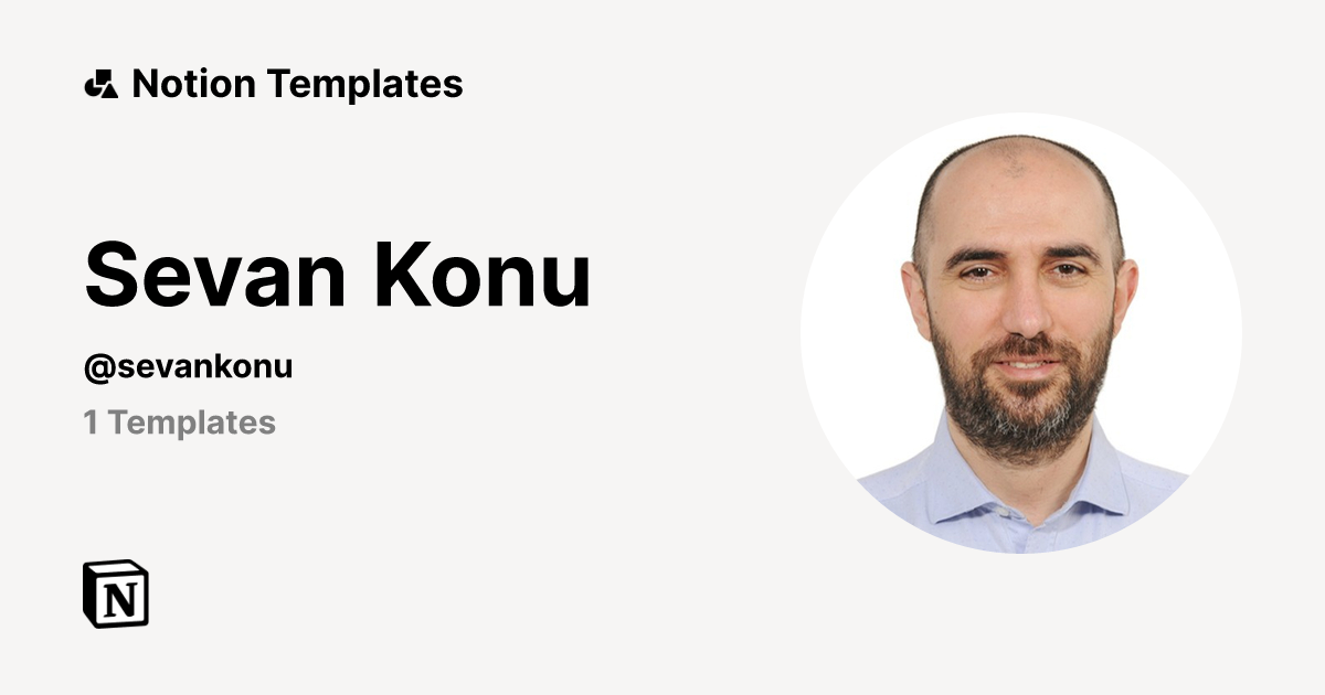 Sevan Konu | Template Creator | Notion Marketplace