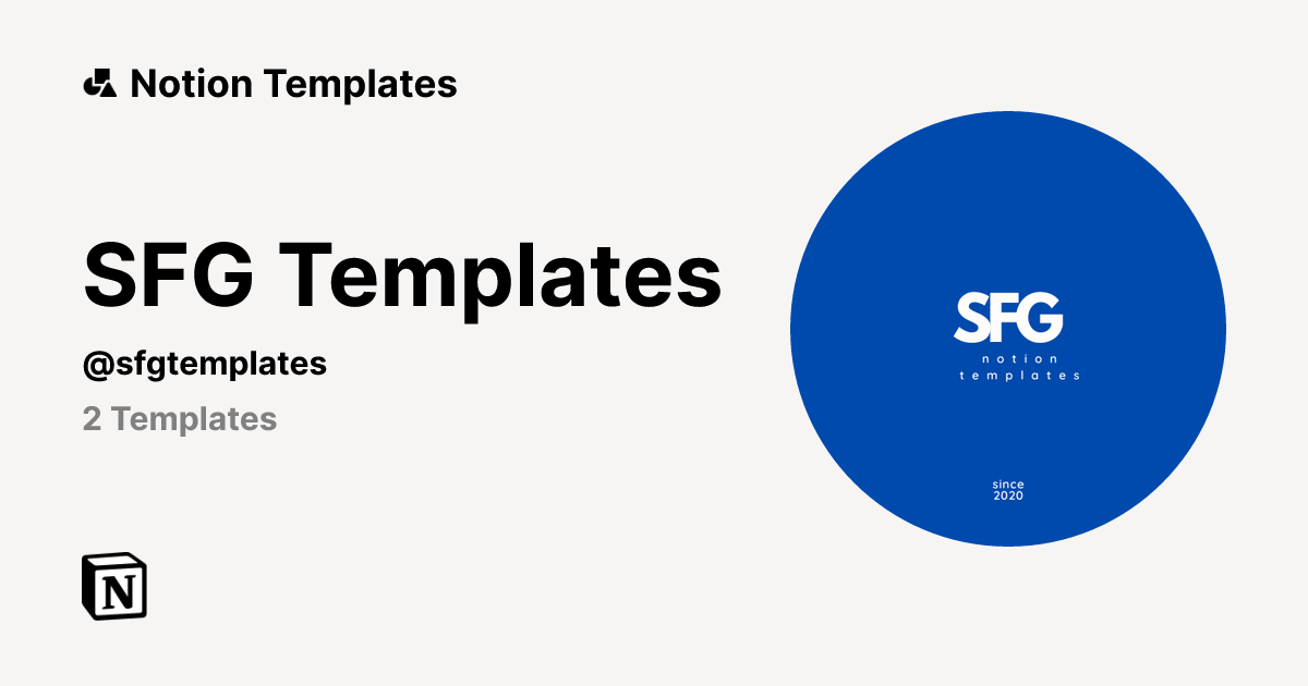 SFG Templates | Template Creator | Notion Marketplace
