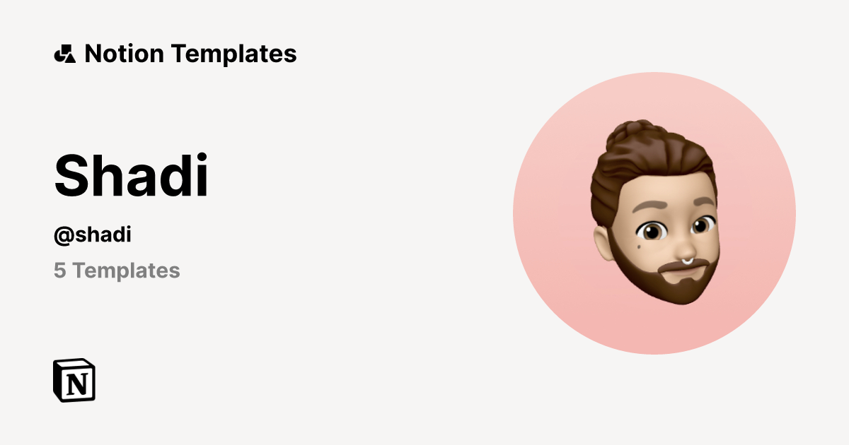 Shadi | Template Creator | Notion Marketplace