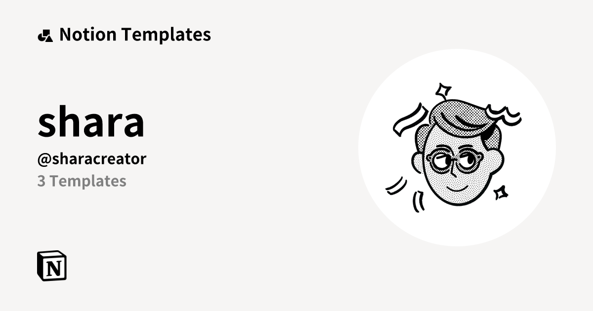 shara | Template Creator | Notion Marketplace