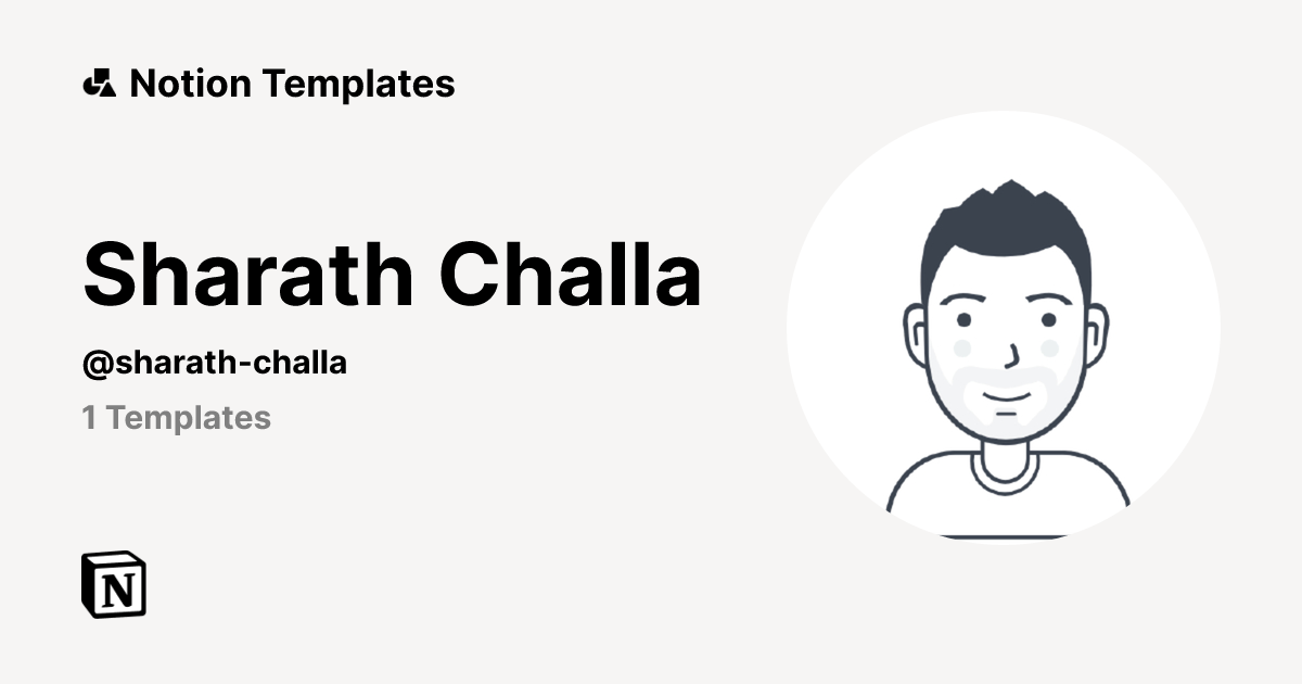 Sharath Challa | Template Creator | Notion Marketplace