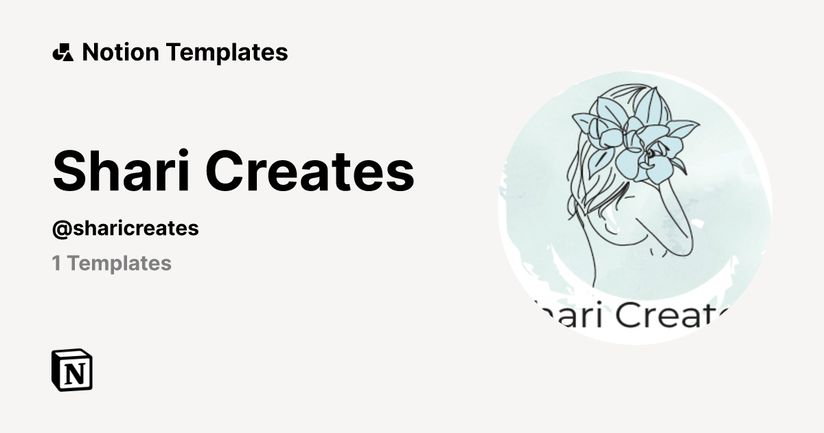 Shari Creates | Template Creator | Notion Marketplace