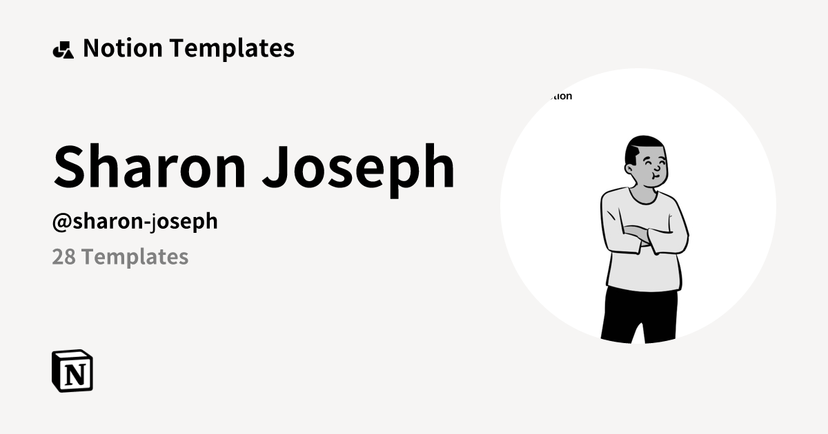 Sharon Joseph | Template Creator | Notion Marketplace