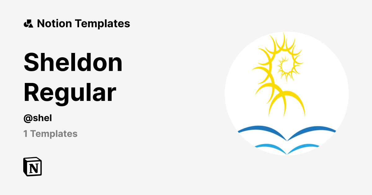 Sheldon Regular | Template Creator | Notion Marketplace