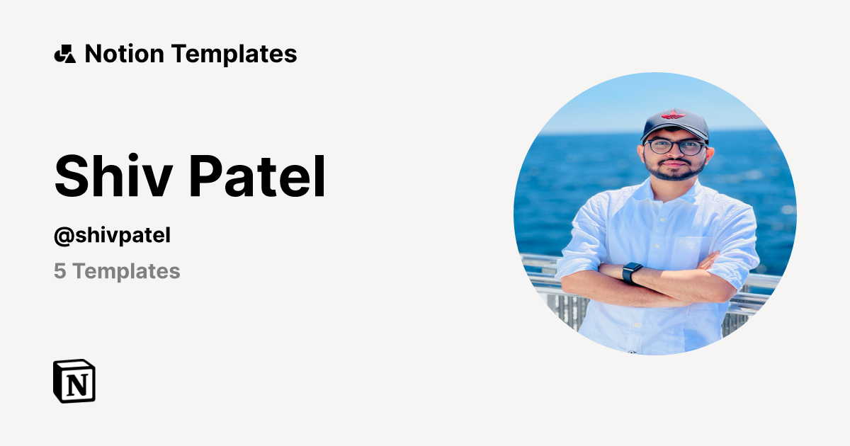 Shiv Patel | Template Creator | Notion Marketplace