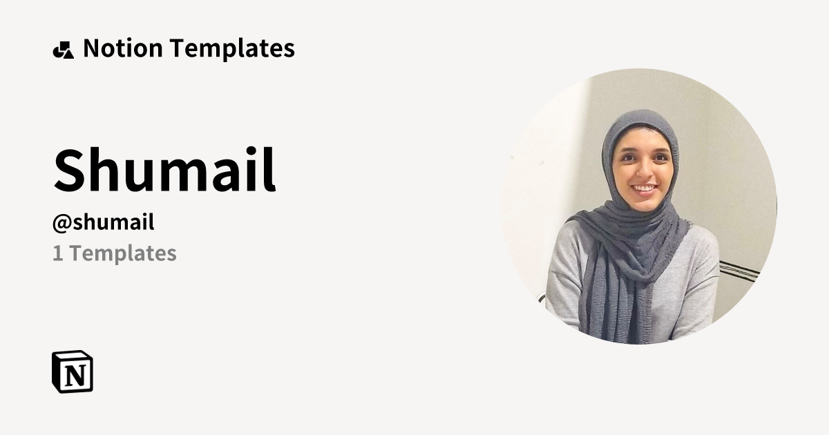 Shumail | Template Creator | Notion Marketplace