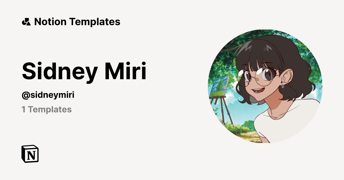 Sidney Miri | Template Creator | Notion Marketplace