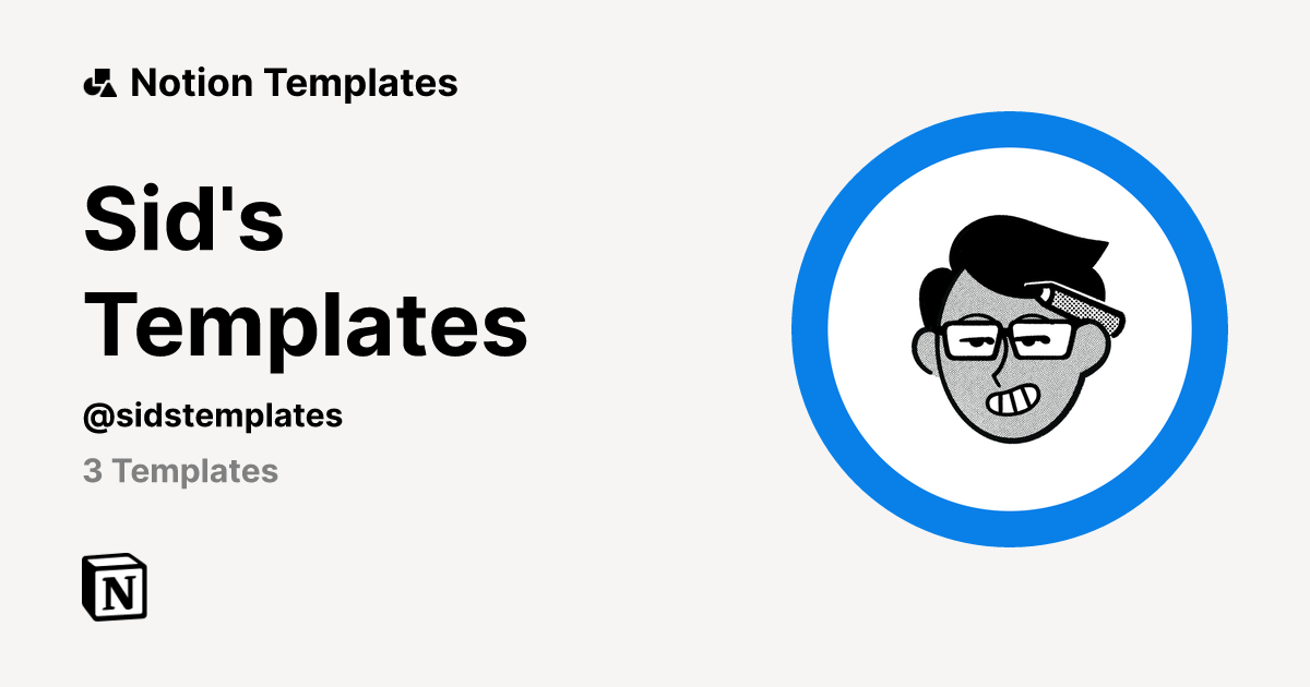 Sid's Templates | Template Creator | Notion Marketplace