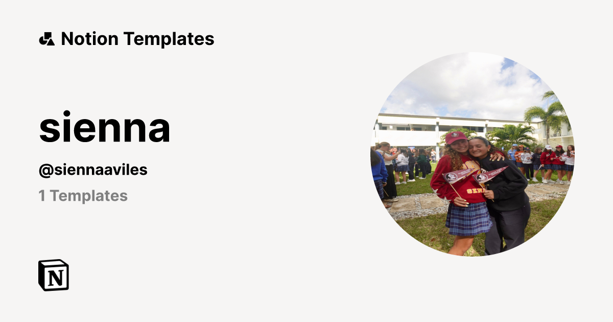 sienna | Template Creator | Notion Marketplace