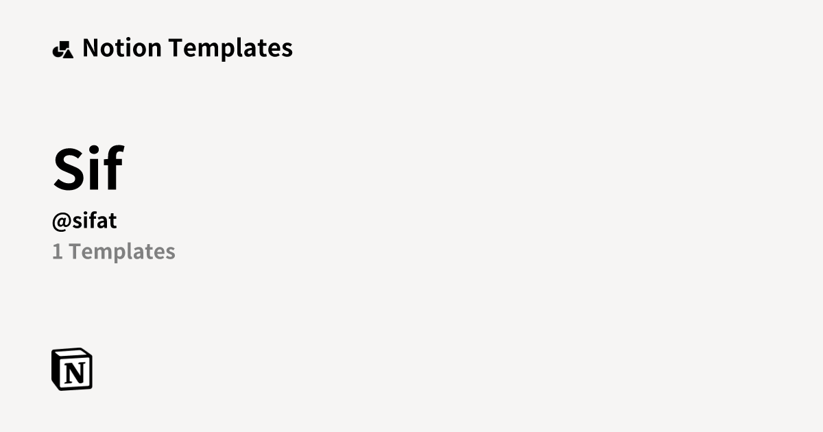 Sif | Template Creator | Notion Marketplace