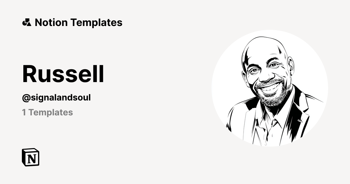 Russell | Template Creator | Notion Marketplace
