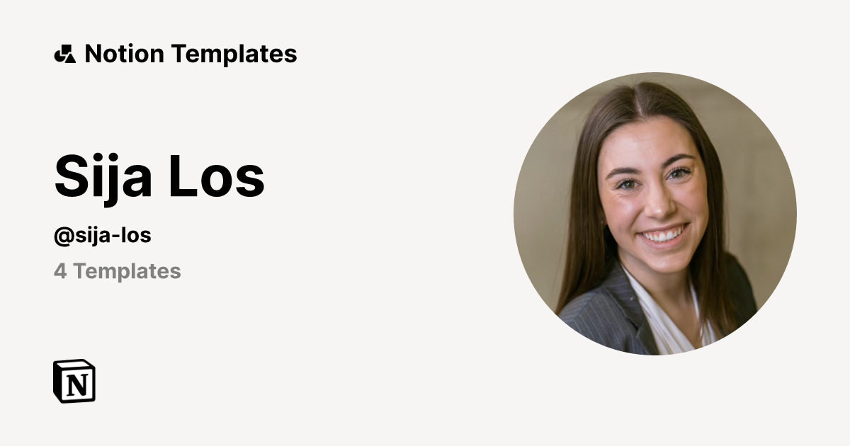 Sija Los | Template Creator | Notion Marketplace