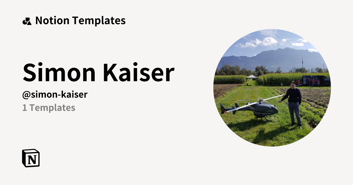 Simon Kaiser | Template Creator | Notion Marketplace