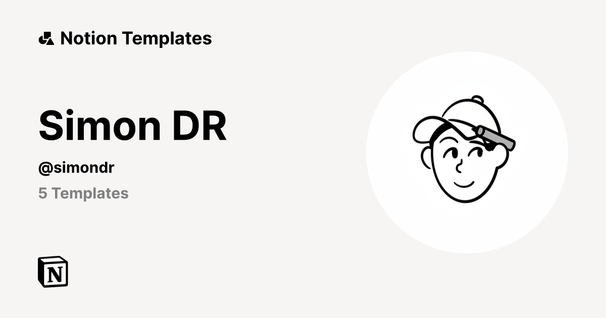 Simon DR | Template Creator | Notion Marketplace