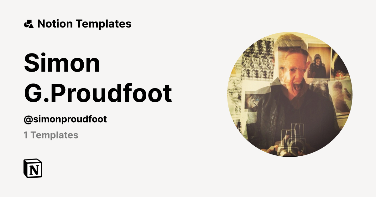 Simon G.Proudfoot | Template Creator | Notion Marketplace