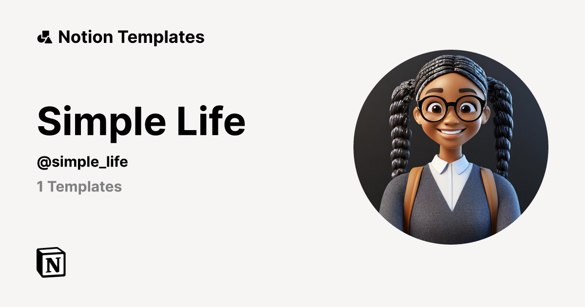 Simple Life | Template Creator | Notion Marketplace