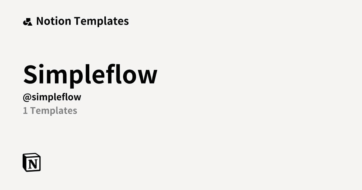 Simpleflow | Template Creator | Notion Marketplace