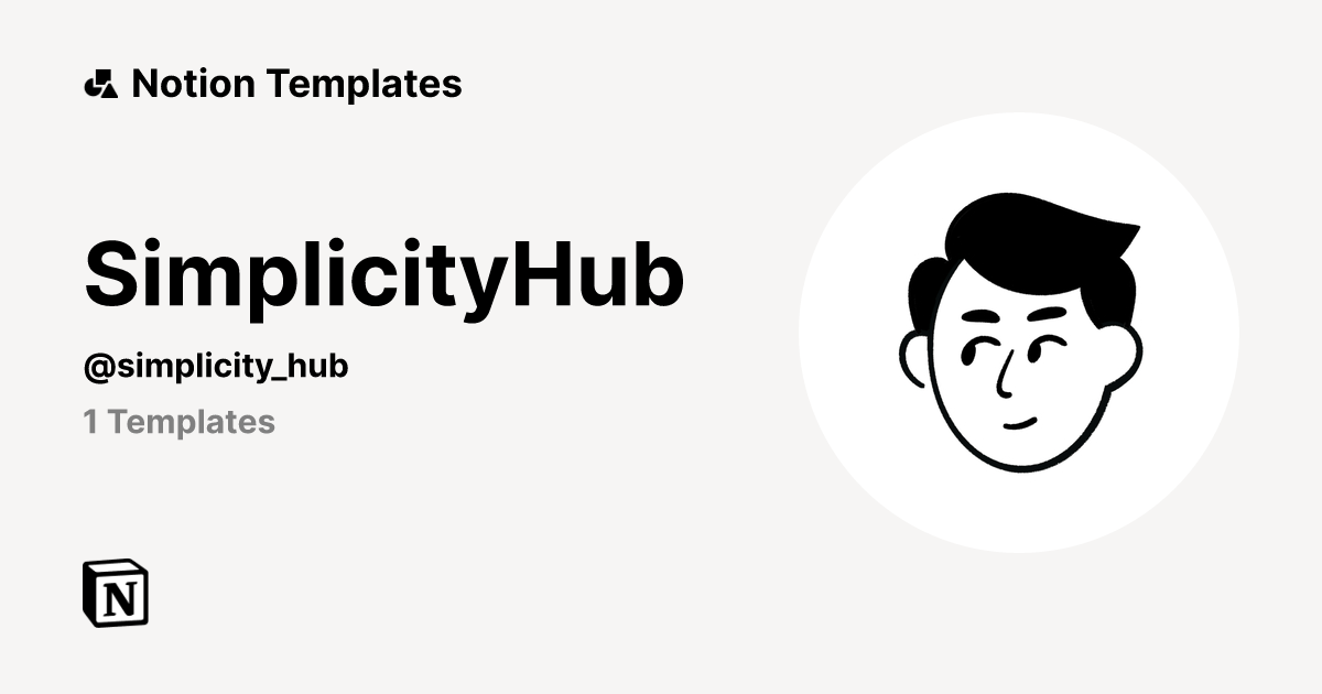 SimplicityHub | Template Creator | Notion Marketplace